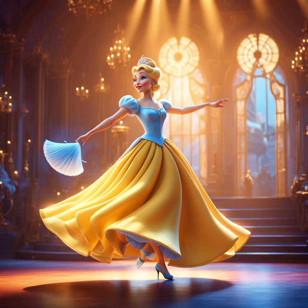 beautiful cinderella dancing - AI Generated Artwork - NightCafe Creator