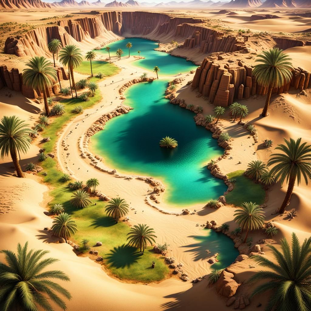 Desert Oasis. - AI Generated Artwork - NightCafe Creator
