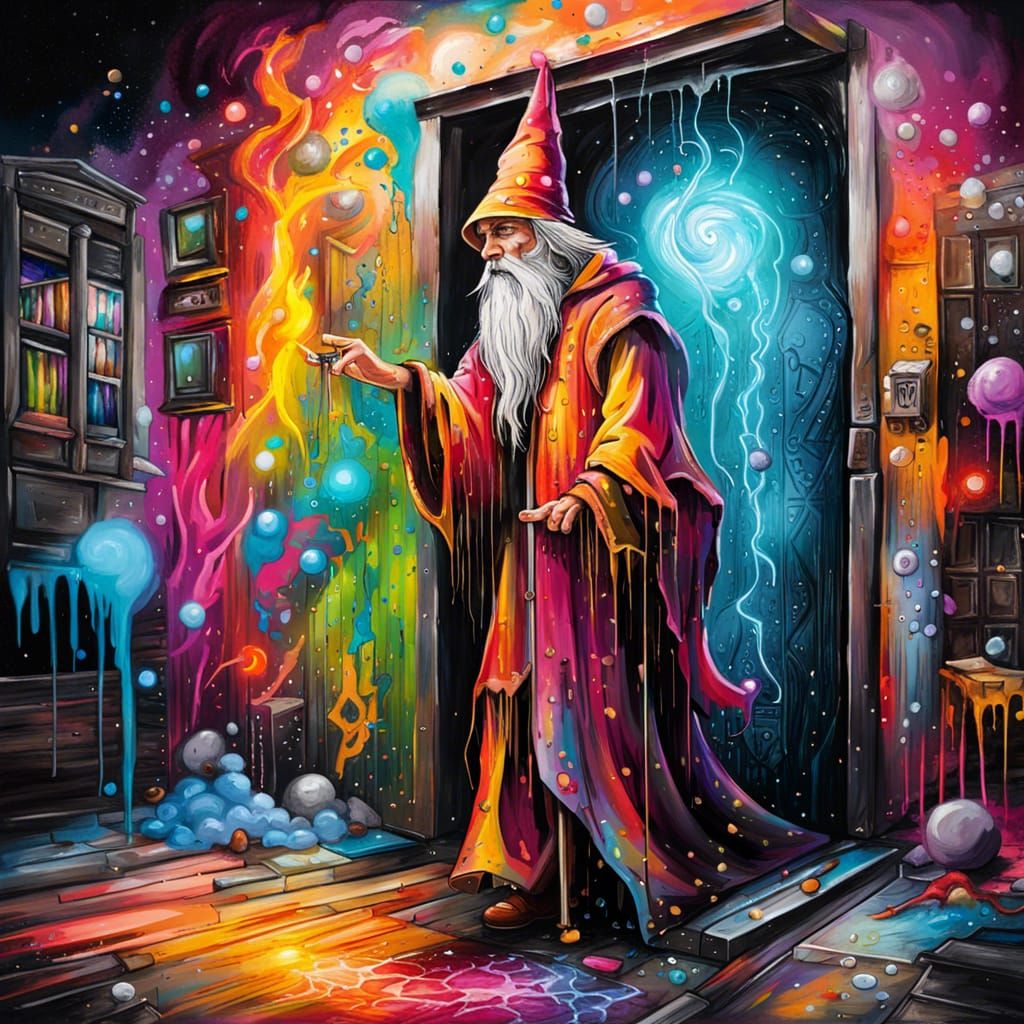 Hidden Realms - Wizard Unveils Magical Realm in Graffiti Art