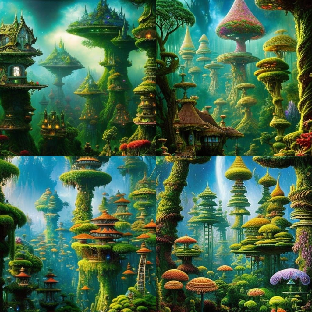 fantastical tree houses on an alien planet joe fenton ron walotsky iris ...