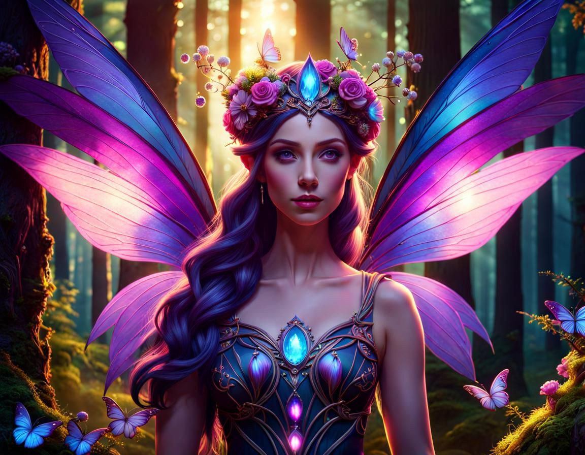 Fairy queen of the violet forest. - AI Generated Artwork - NightCafe Creator