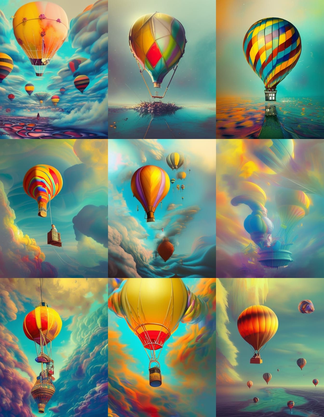 imagine a hyper-detailed hot air balloon, 8k resolution concept art ...