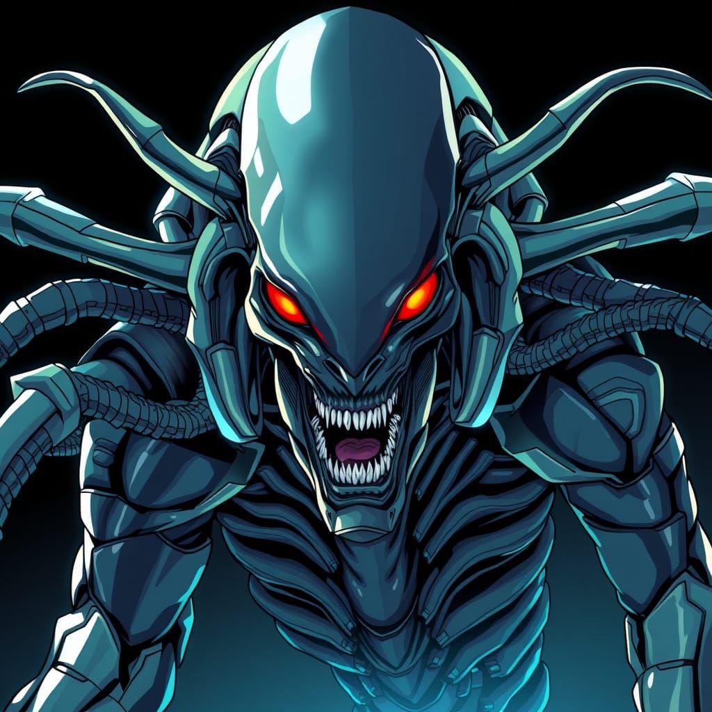 Biomechanical Alien - Biomechanical Alien in Cyberpunk Style
