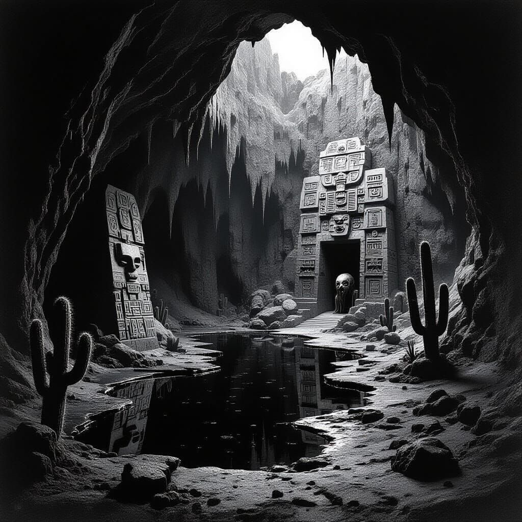 Cavern - Alien Cave Interior in Surrealist Style