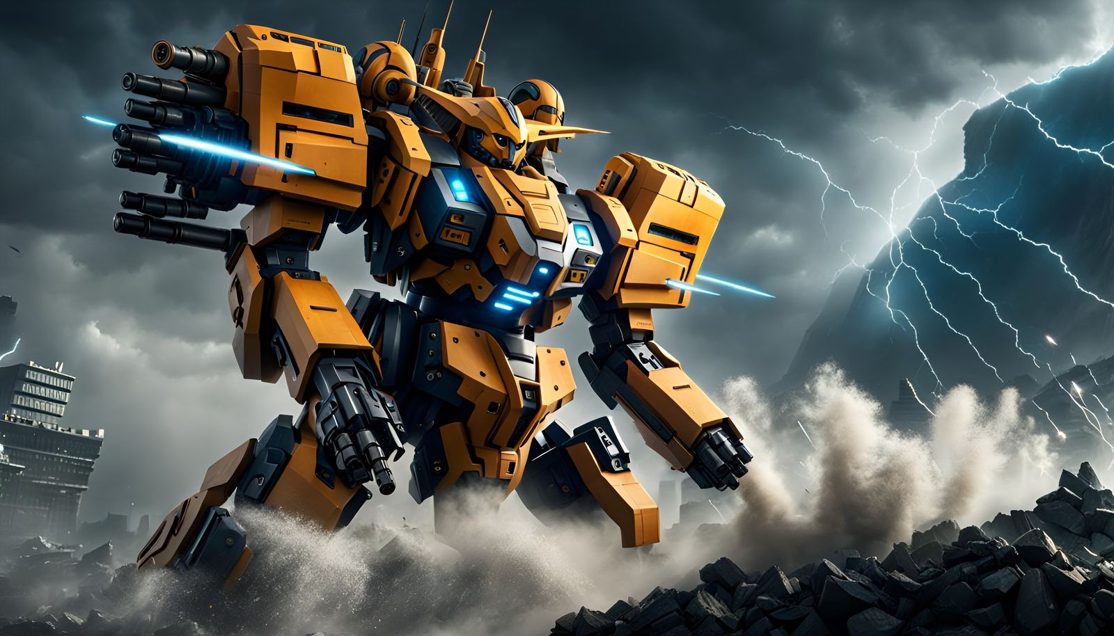 The Storm and the Mecha - AI Generated Artwork - NightCafe Creator