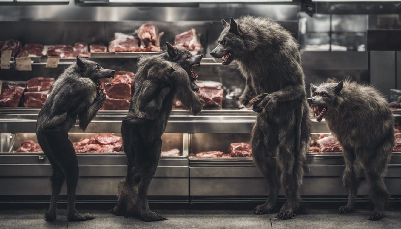 Hungry Werewolves at the Grocery Store - AI Generated Artwork ...