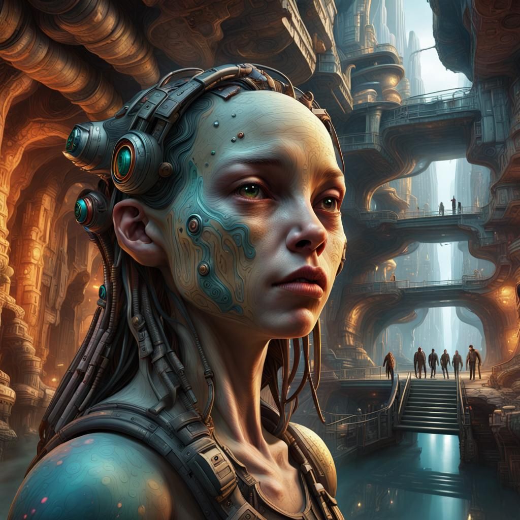 Alien and human hybrid - AI Generated Artwork - NightCafe Creator