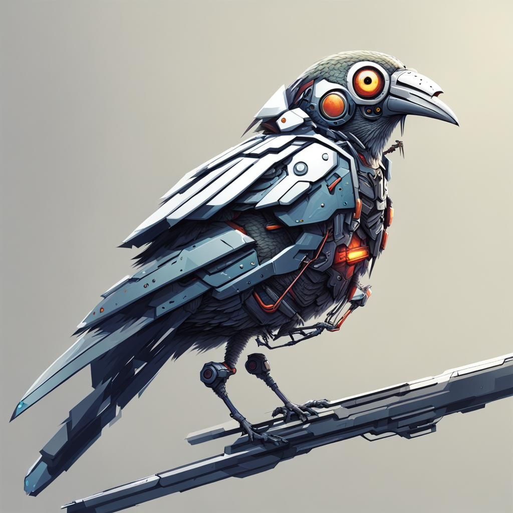 Cyborg bird - AI Generated Artwork - NightCafe Creator
