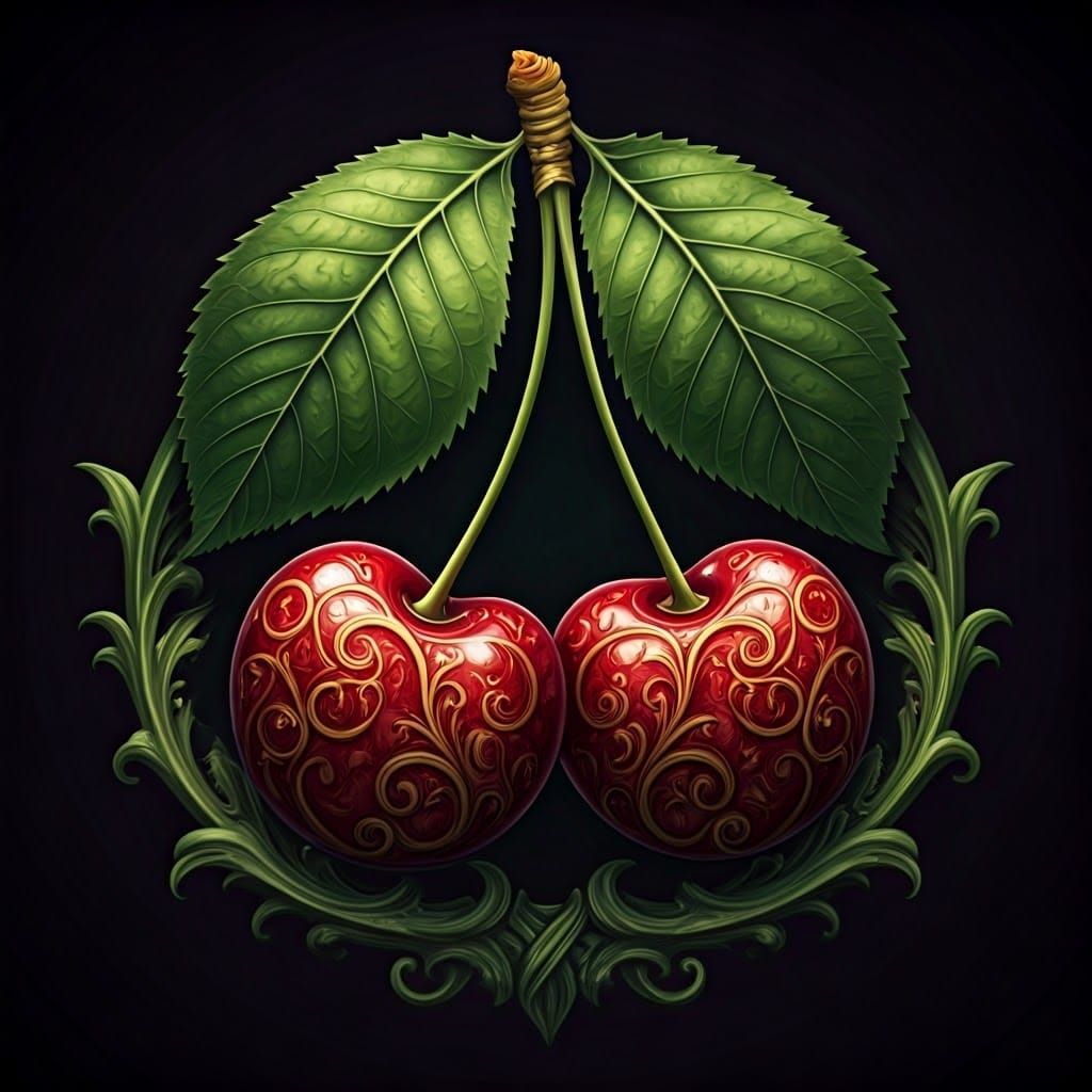 Surreal Cherries in Gothic Splendor - AI Art