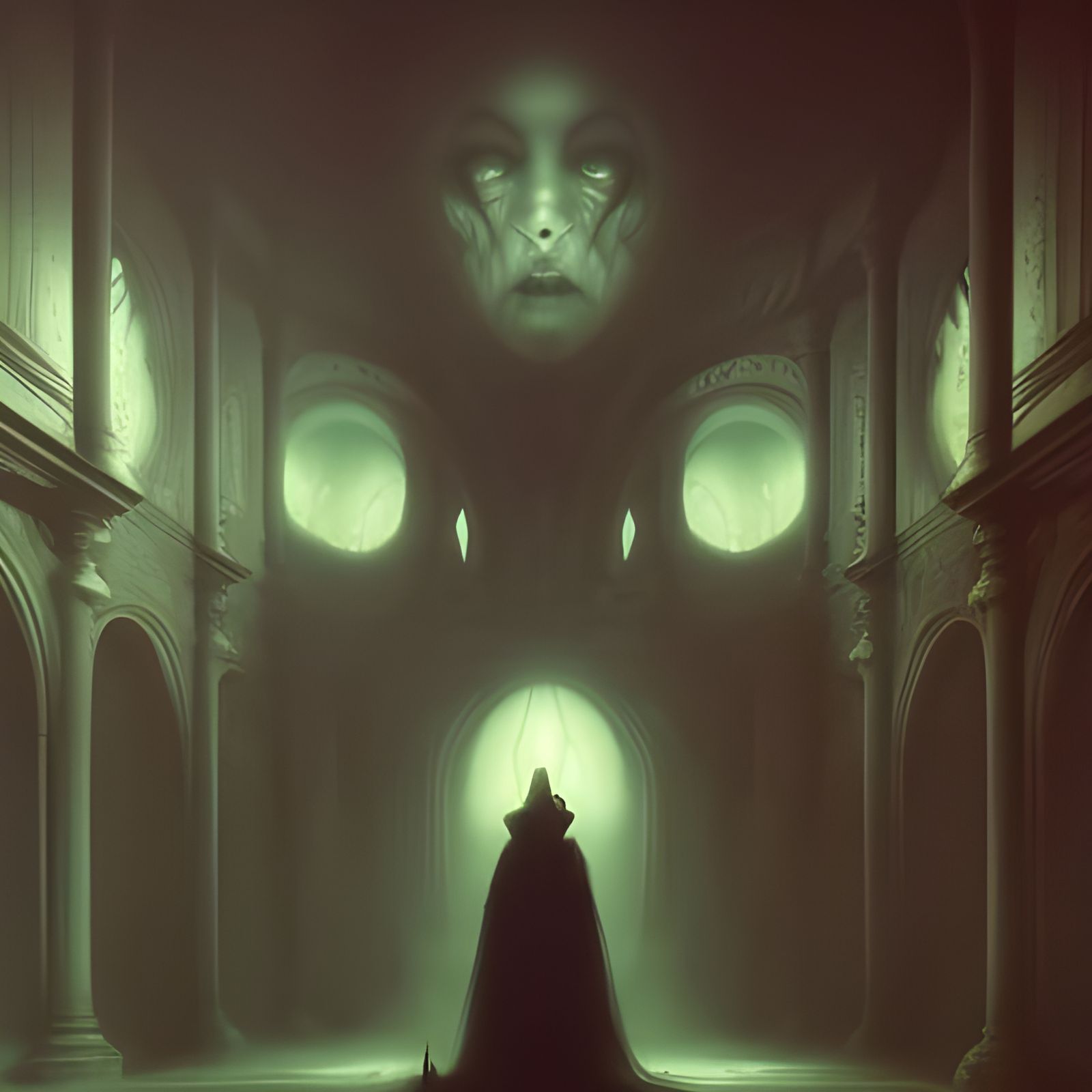 hyperdetailed creepy, spooky haunted house full of visual ghosts ...