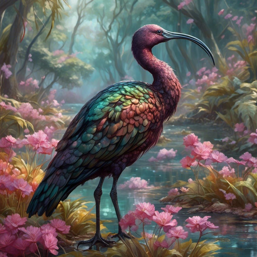 Glossy Ibis - AI Generated Artwork - NightCafe Creator