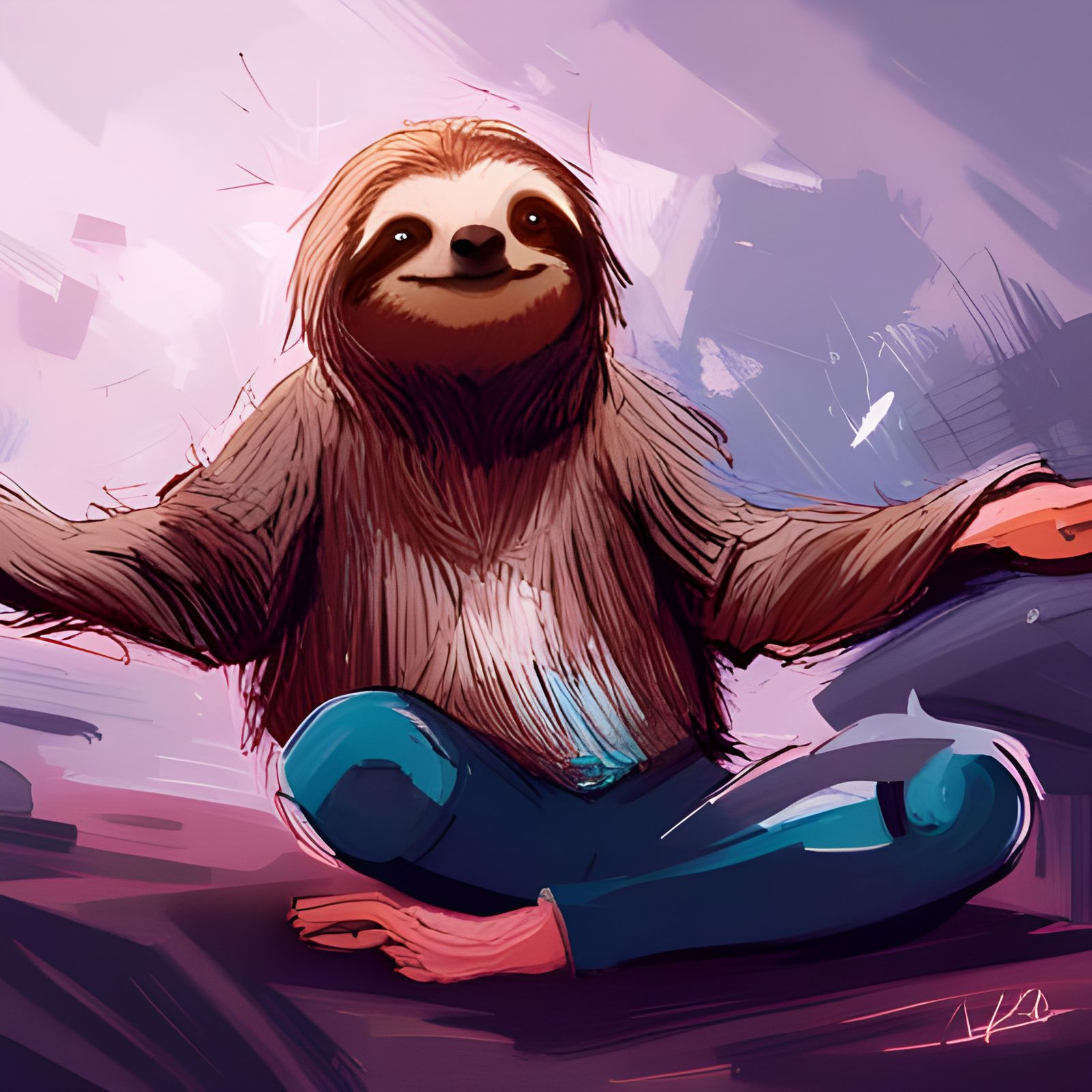 Cool Sloth - AI Generated Artwork - NightCafe Creator