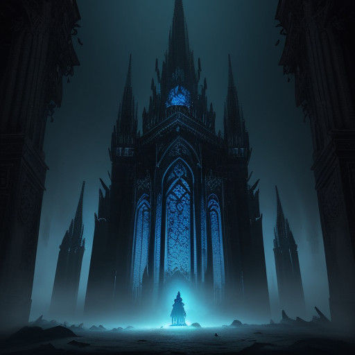 Space Holy Bone Golem - Ethereal Bone Golem in Gothic Temple