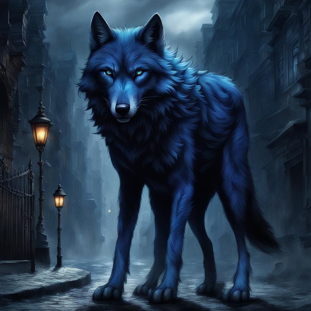The Story of the Blue Wolf In the heart of a city shrouded in shadows ...