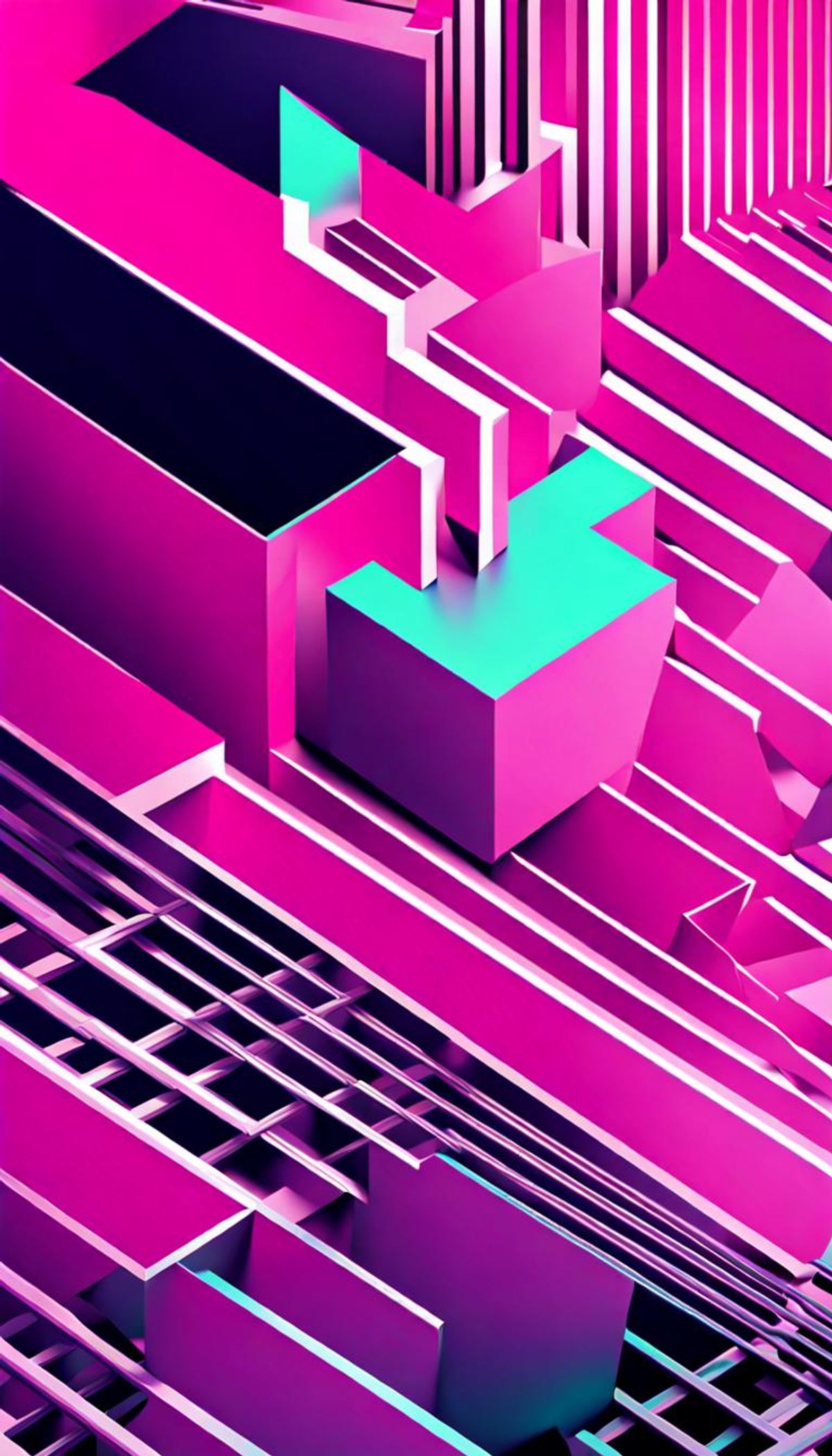 Vaporwave Aesthetic abstract 3D depth, crisscrossing lines, negative ...