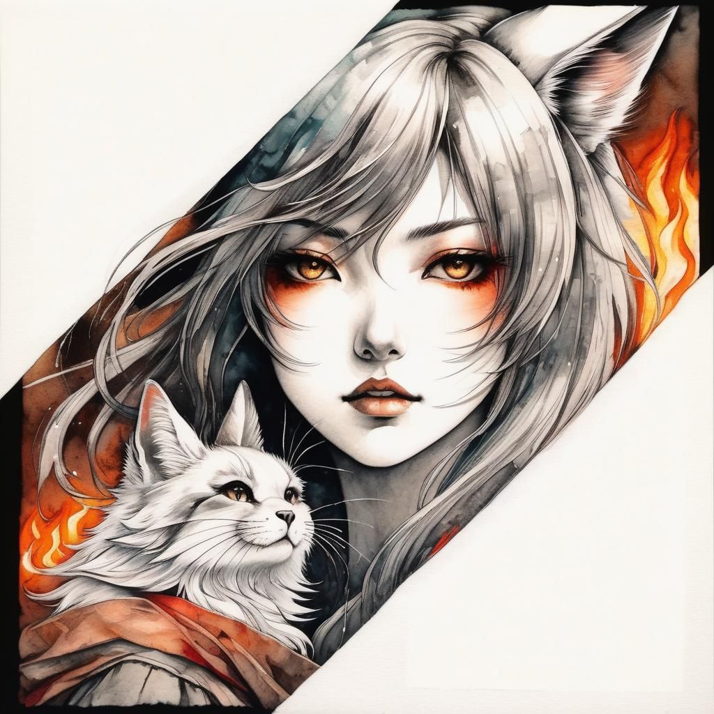 Kemonomimi girl, breathtaking 10k resolution high res, stunning ...