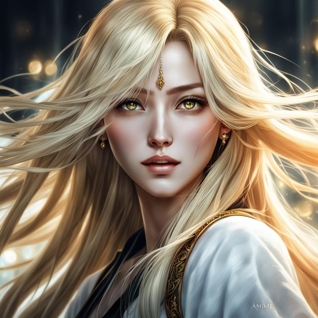 Woman long blonde hair - AI Generated Artwork - NightCafe Creator