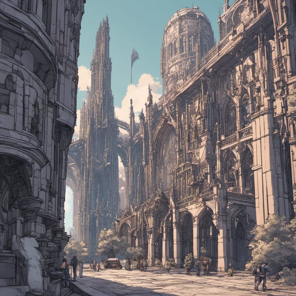 A central blended area where traditional Gothic architecture thrives ...