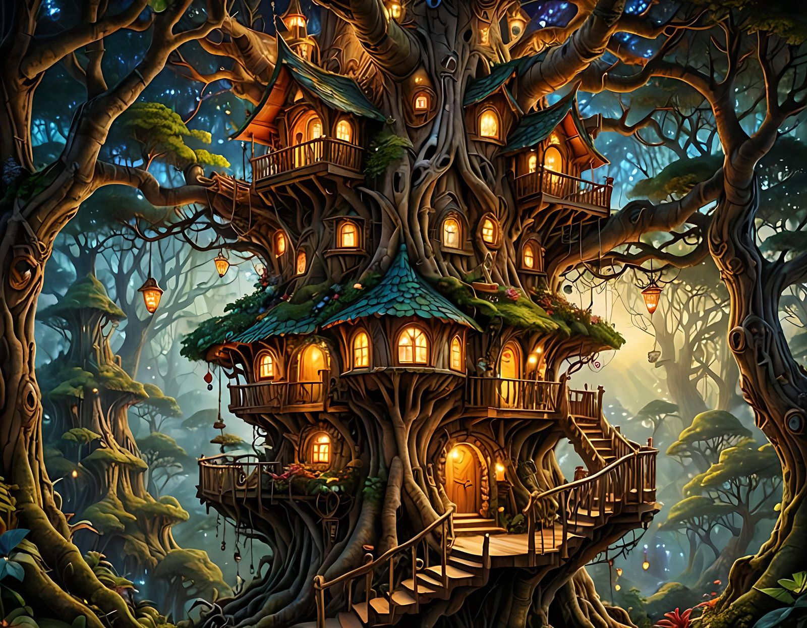 Fantasy Treehouse : r/nightcafe