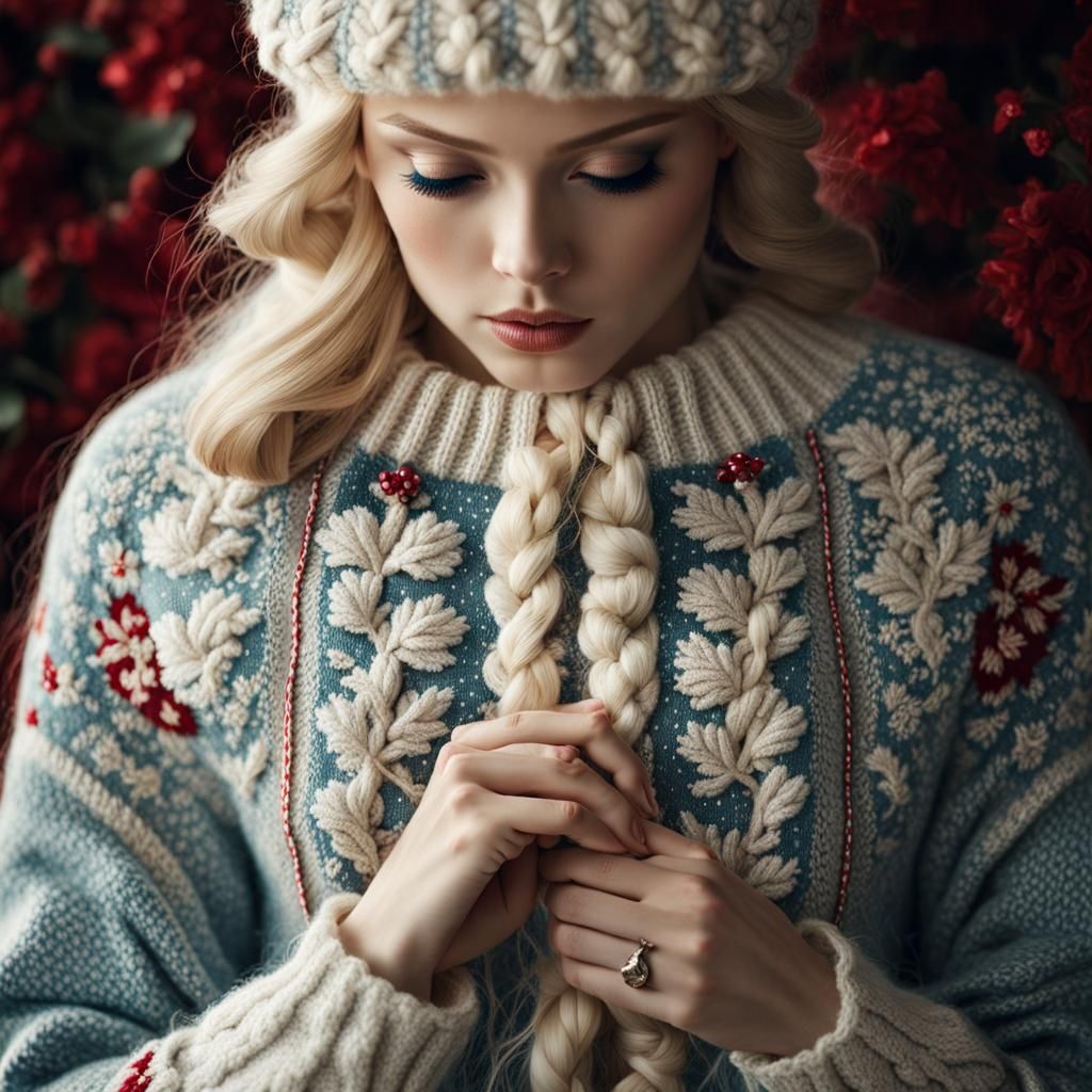 Nordic knitting - AI Generated Artwork - NightCafe Creator