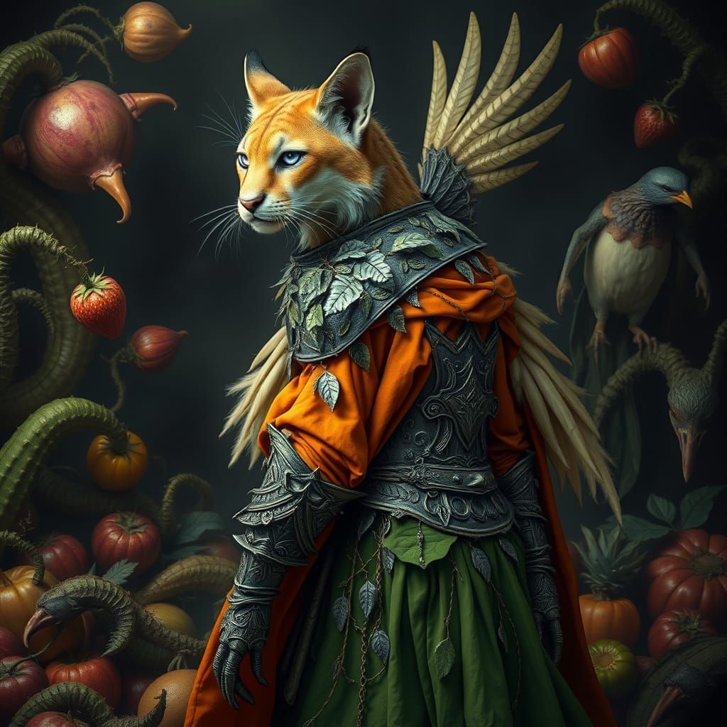 Surreal Goddess of Mutated Foods in Cyberpunk Styl... - AI Art