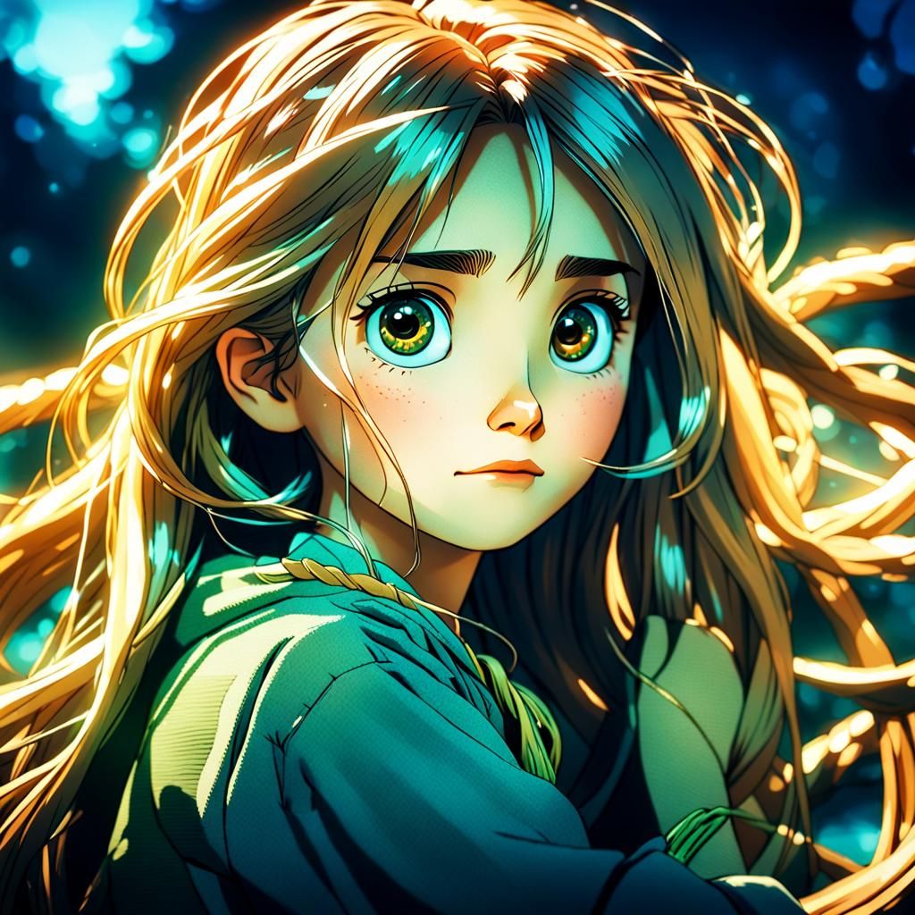Close up portrait of Tangled - AI Generated Artwork - NightCafe Creator