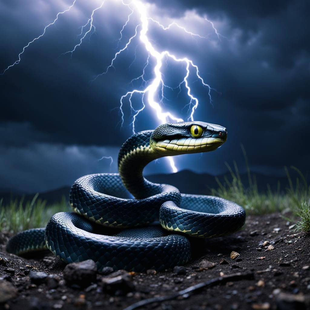 Lightning snake - AI Generated Artwork - NightCafe Creator