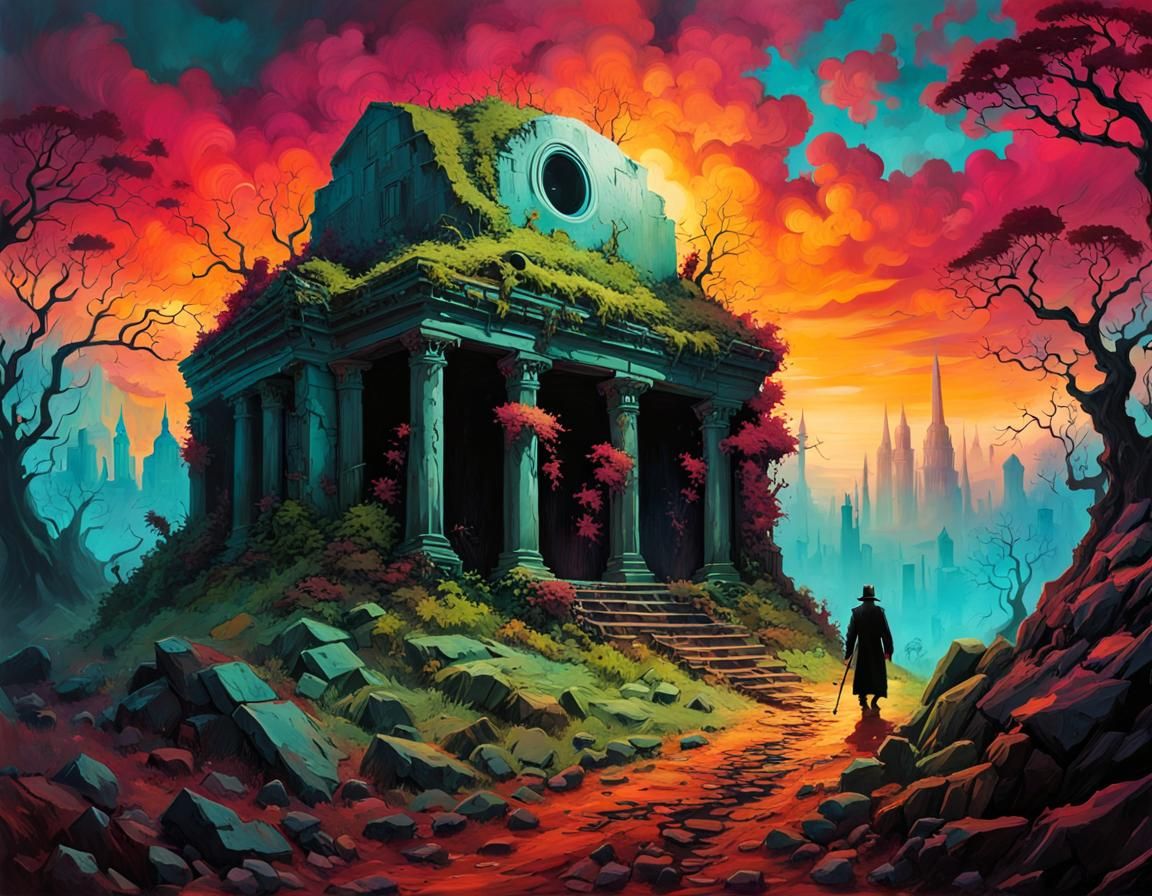 Crumbling Necropolis - AI Generated Artwork - NightCafe Creator