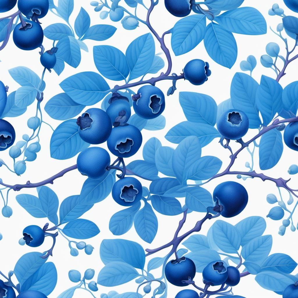 Botanical illustration of blueberry vine - AI Generated Artwork - NightCafe Creator