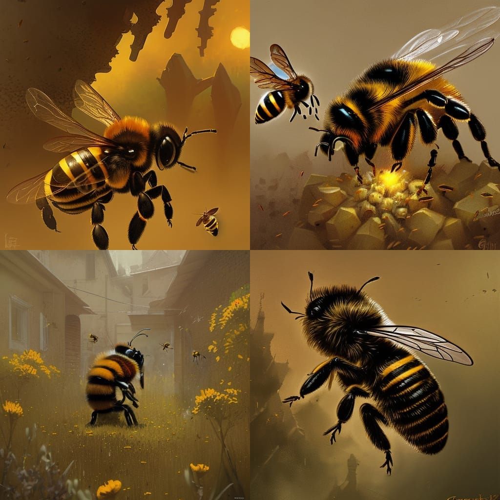 Bees . - AI Generated Artwork - NightCafe Creator