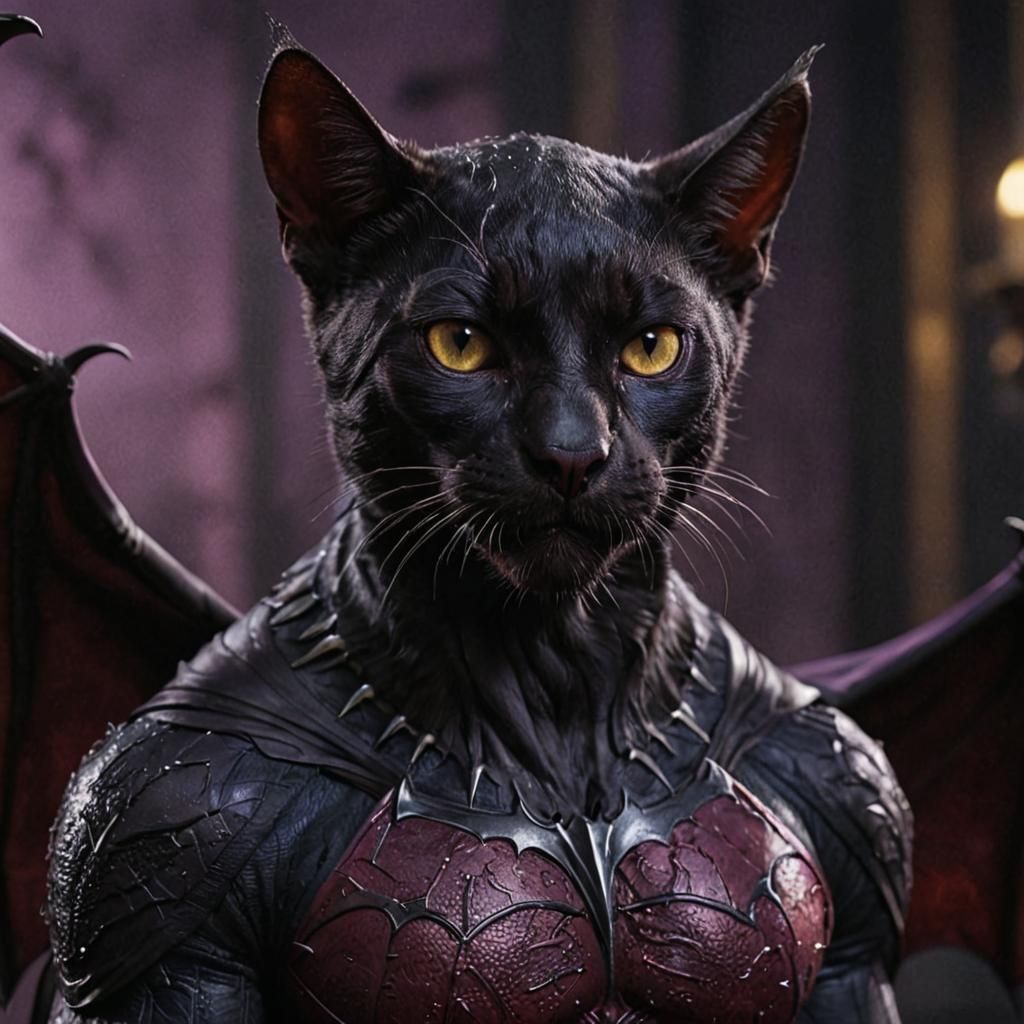 Cat-bat as Suicide_Squad character and look like black_panther vampire ...