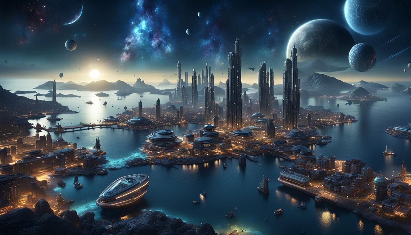 Science fiction city - AI Generated Artwork - NightCafe Creator