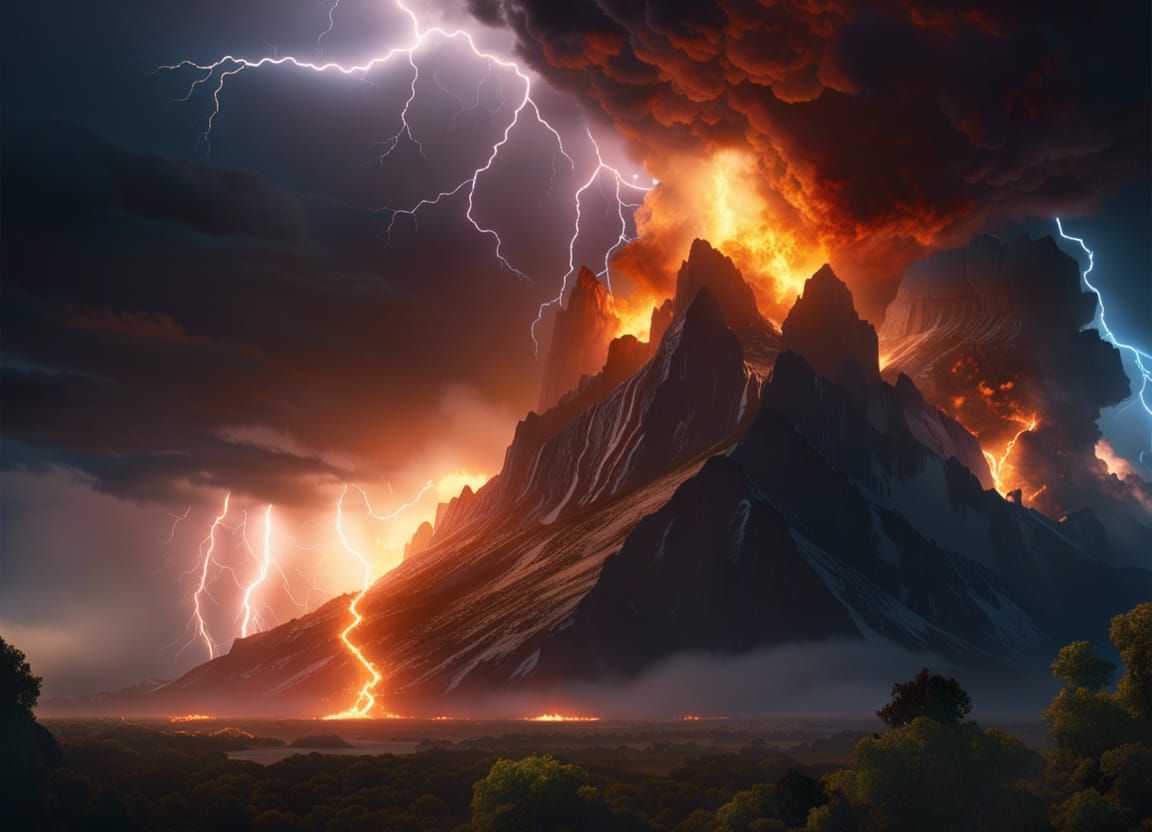 Lightning and Fire - AI Generated Artwork - NightCafe Creator