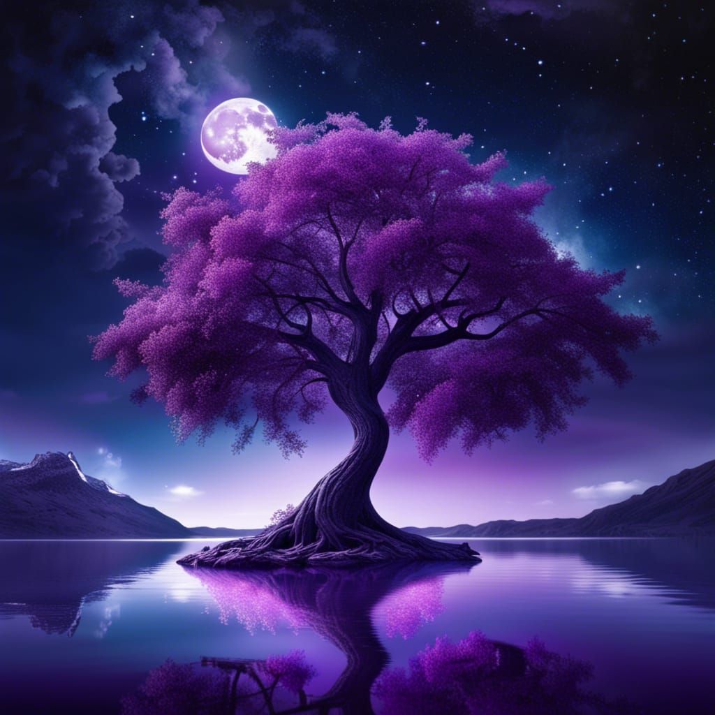 night tree - AI Generated Artwork - NightCafe Creator