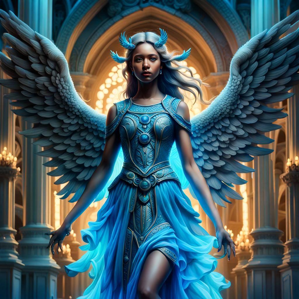 blue angel - AI Generated Artwork - NightCafe Creator