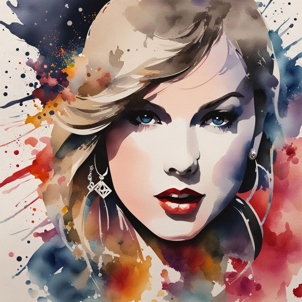 Taylor Swift Watercolor - AI Generated Artwork - NightCafe Creator
