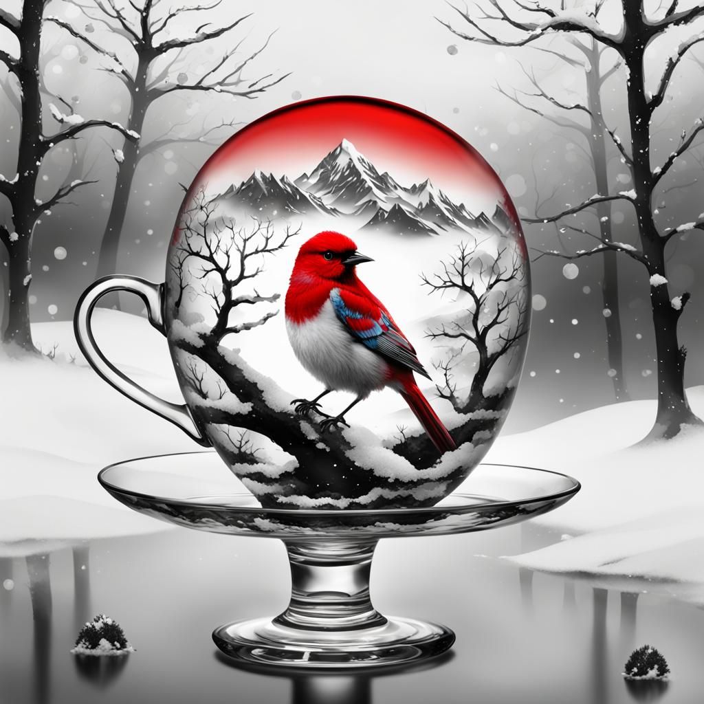 red bird - AI Generated Artwork - NightCafe Creator