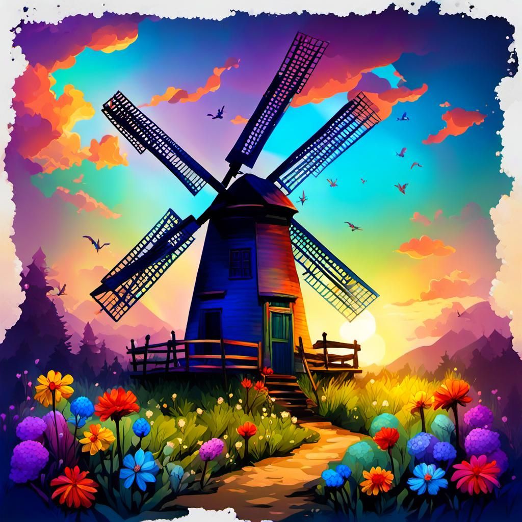 Windmill - AI Generated Artwork - NightCafe Creator