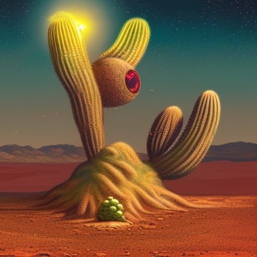 Alien Cactus - AI Generated Artwork - NightCafe Creator