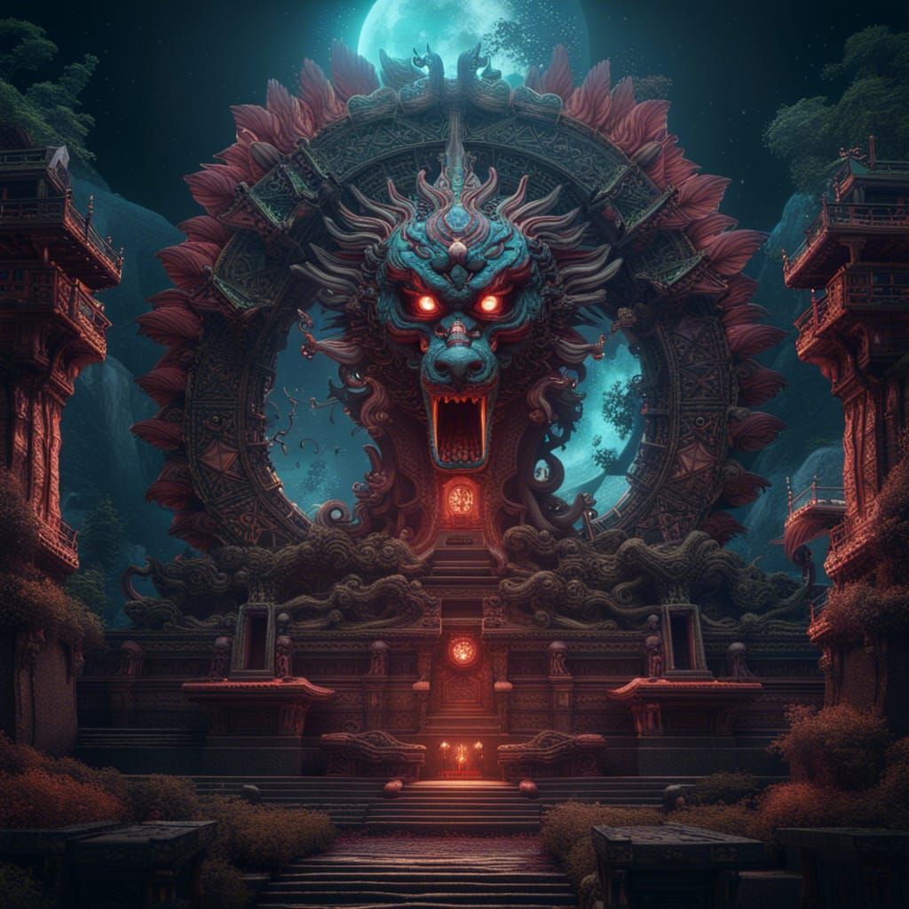 quetzalcoatl the seance bleeding moon - AI Generated Artwork - NightCafe Creator