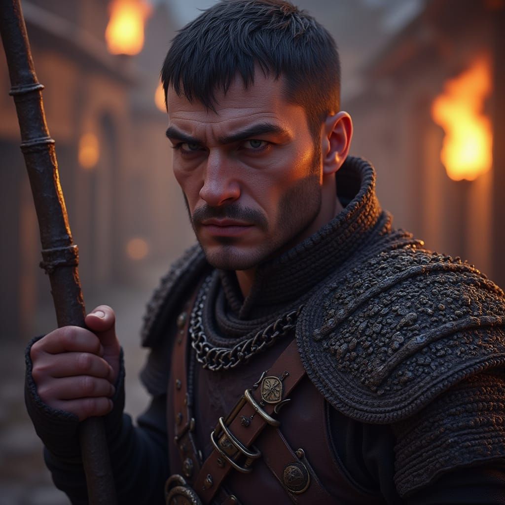 Callum Black - Medieval Town Guard in Chain Mail Armor