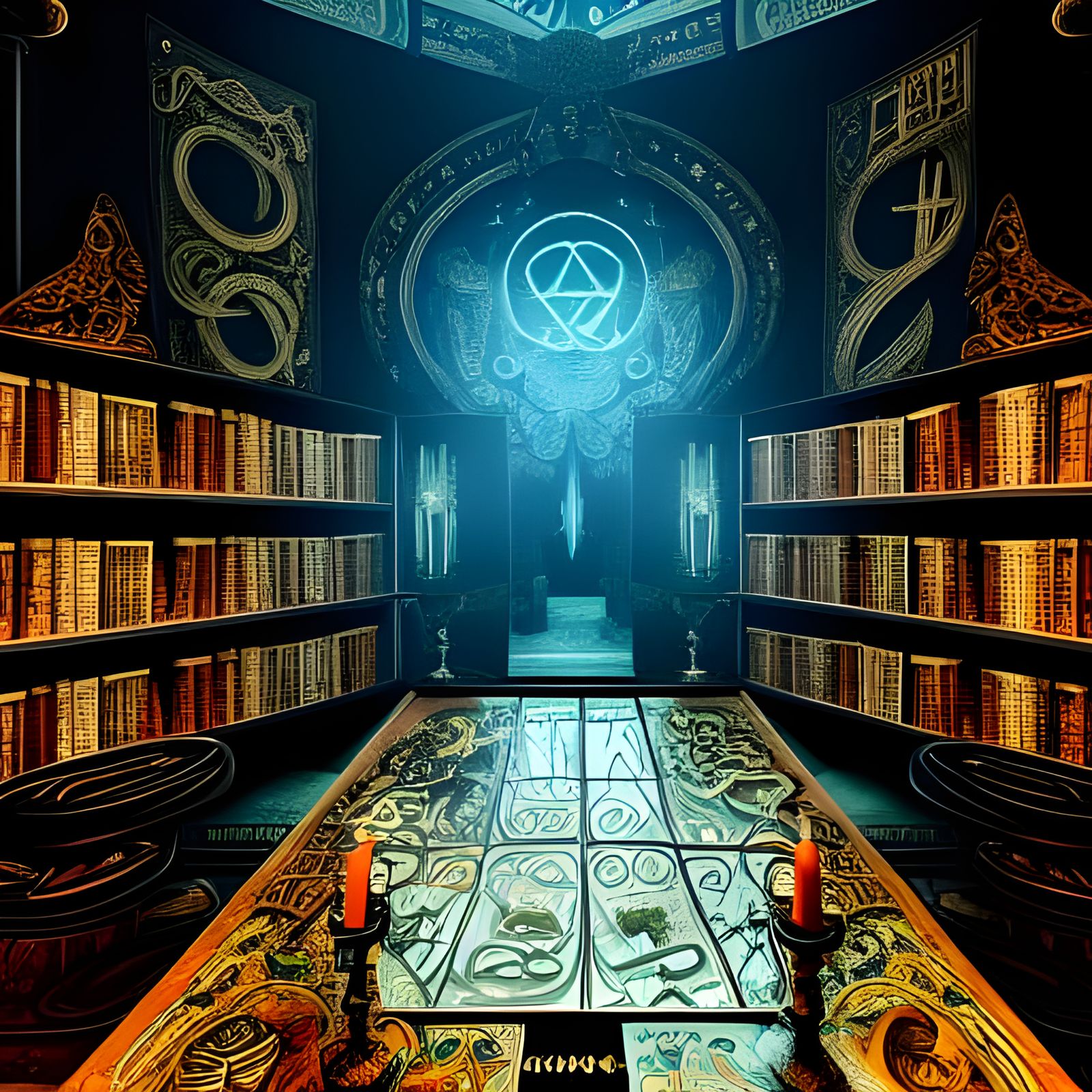 Interior of an Esoteric Temple- Daily challenge #29 - NightCafe