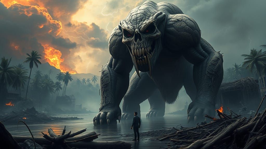 A striking ultra-realistic render of a colossal alien creature ...