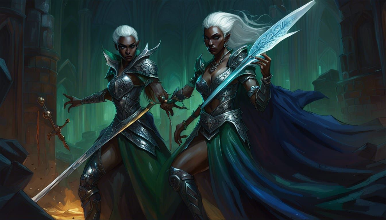Defenders of the Realm of Twilight - Dark Elf Defender in Em...