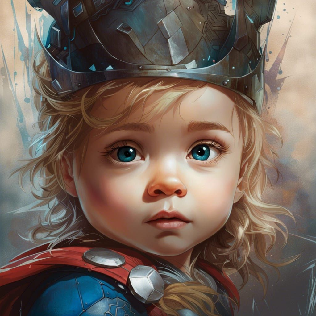 Cute Toddler Thor - AI Generated Artwork - NightCafe Creator
