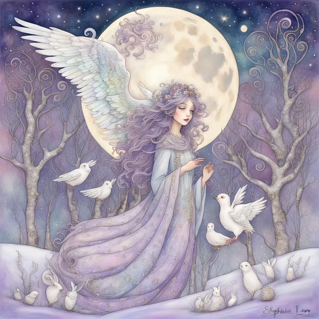 Winged Whimsical Winter - AI Generated Artwork - NightCafe Creator