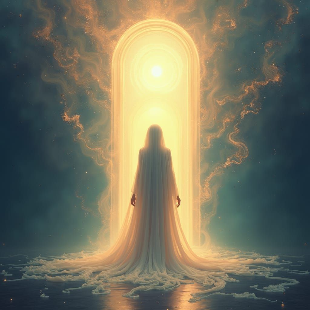 Spiritual Being on Threshold of 5D Oneness - AI Art