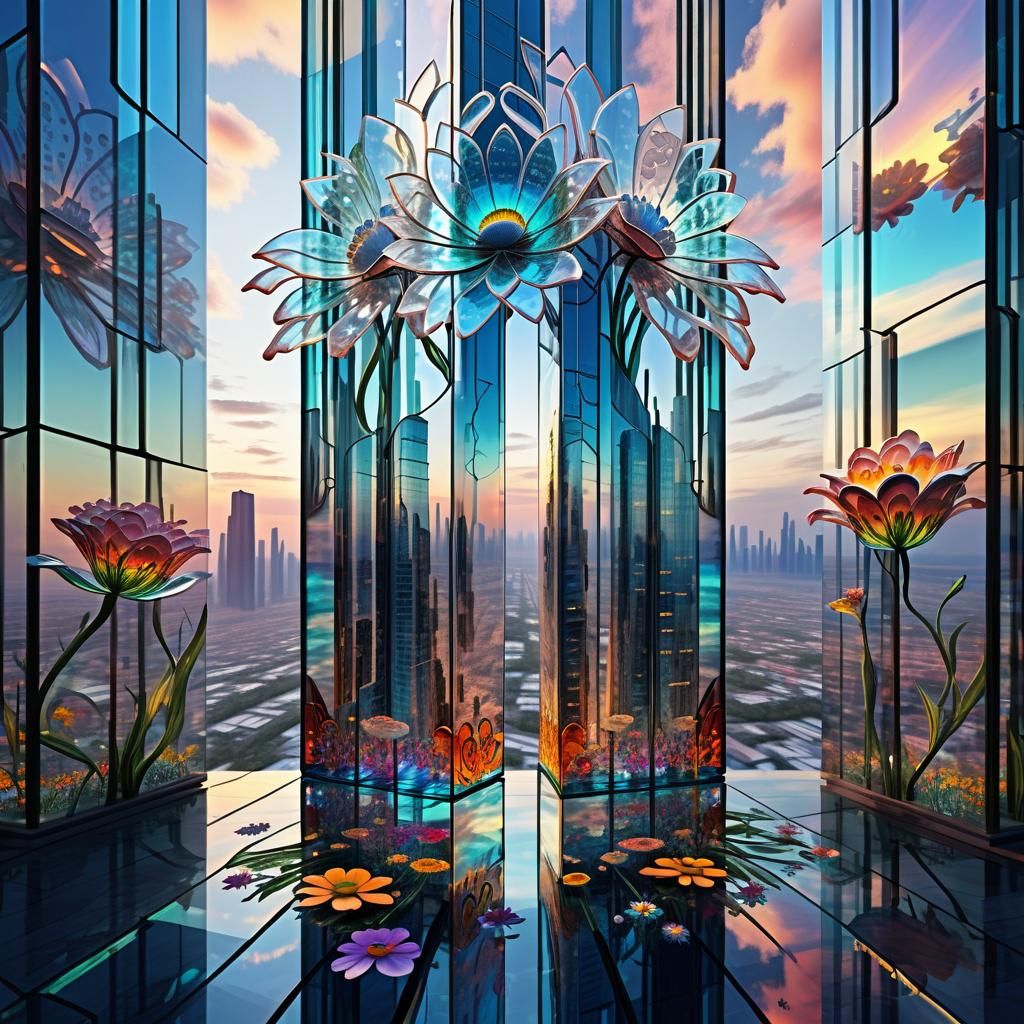 flowery skyscrapers - AI Generated Artwork - NightCafe Creator