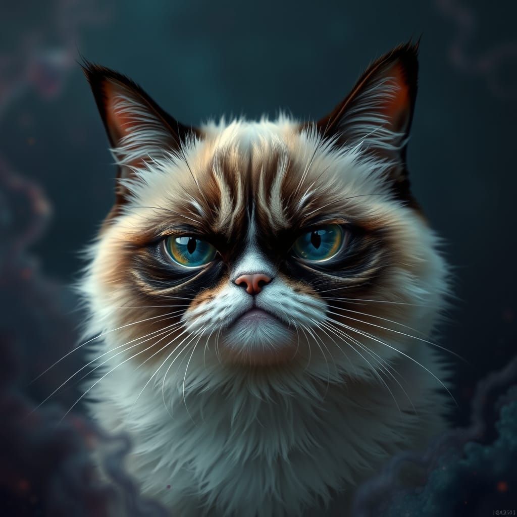 Grumpy Cat is Not Amused - Whimsical Ragdoll Cat Embodies a ...