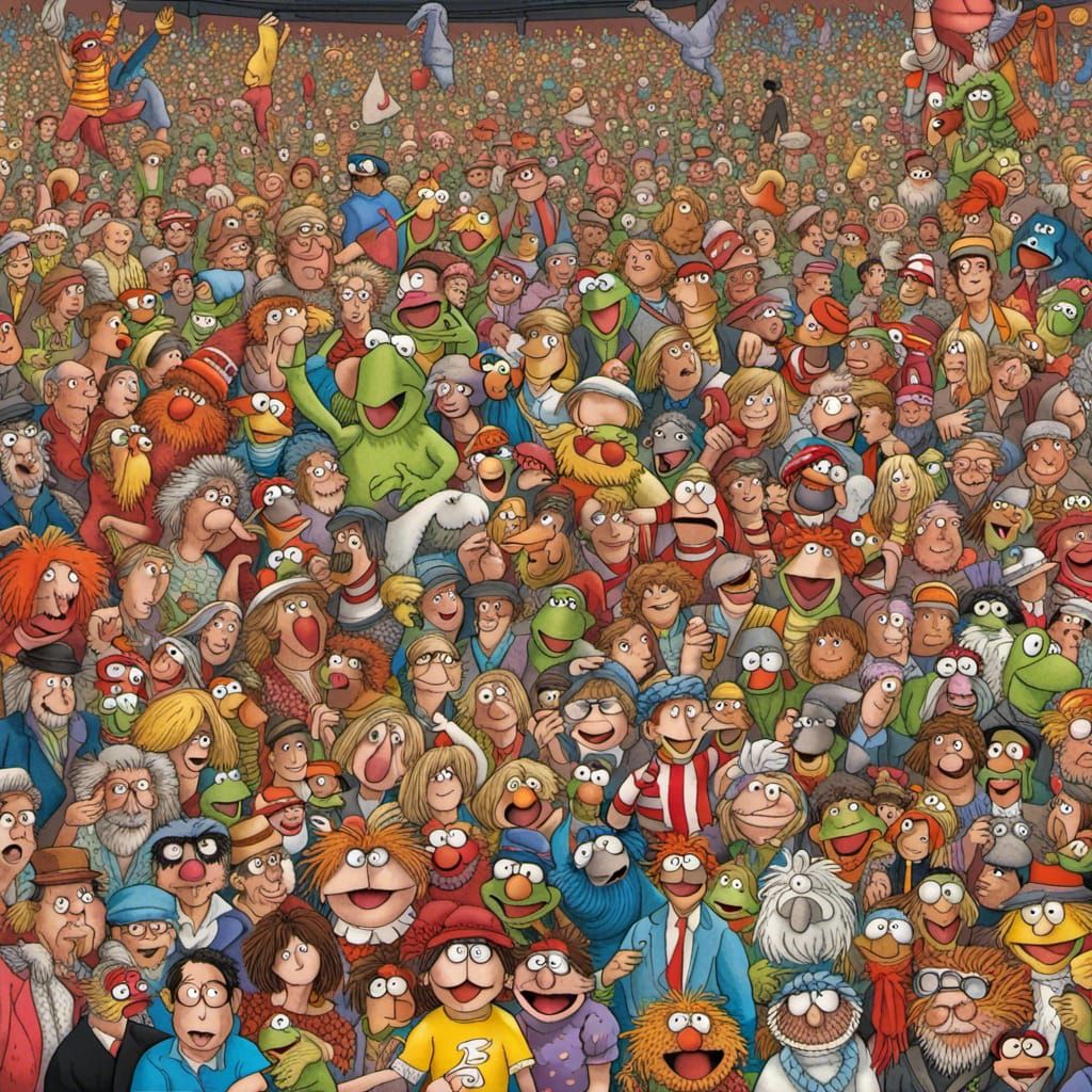 Where's Wally and the muppets - AI Generated Artwork - NightCafe Creator